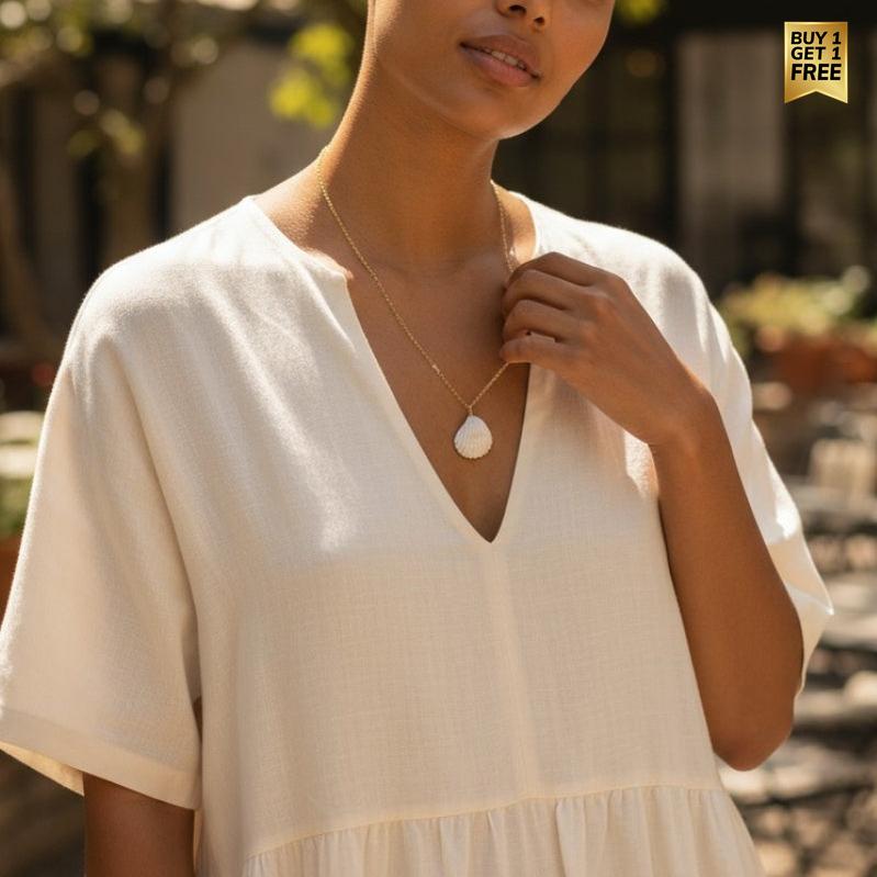 Calico Clam Necklace | Natural Calico Clam- For Women | Includes: Neck ...