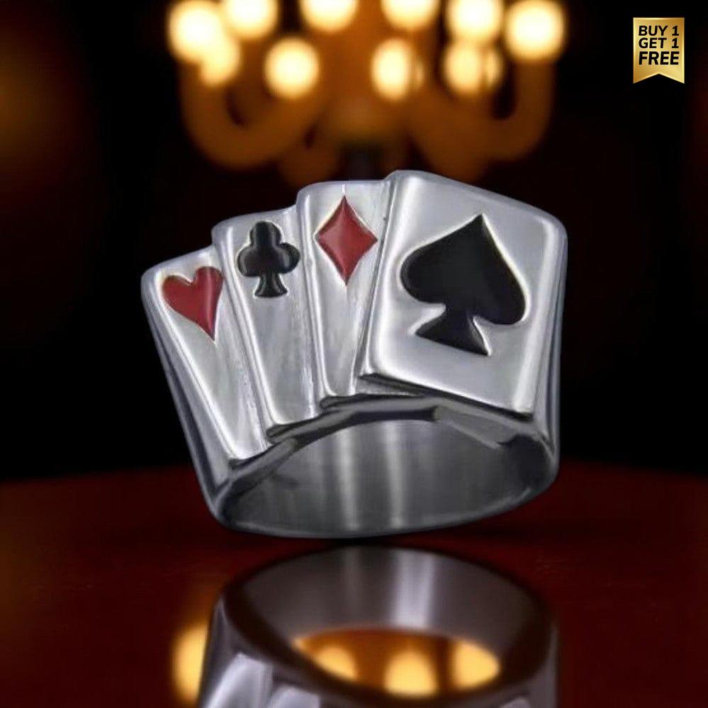 Fortune Cards Ring | Premium Alloy - For Men | Includes: Ring – Kekaa