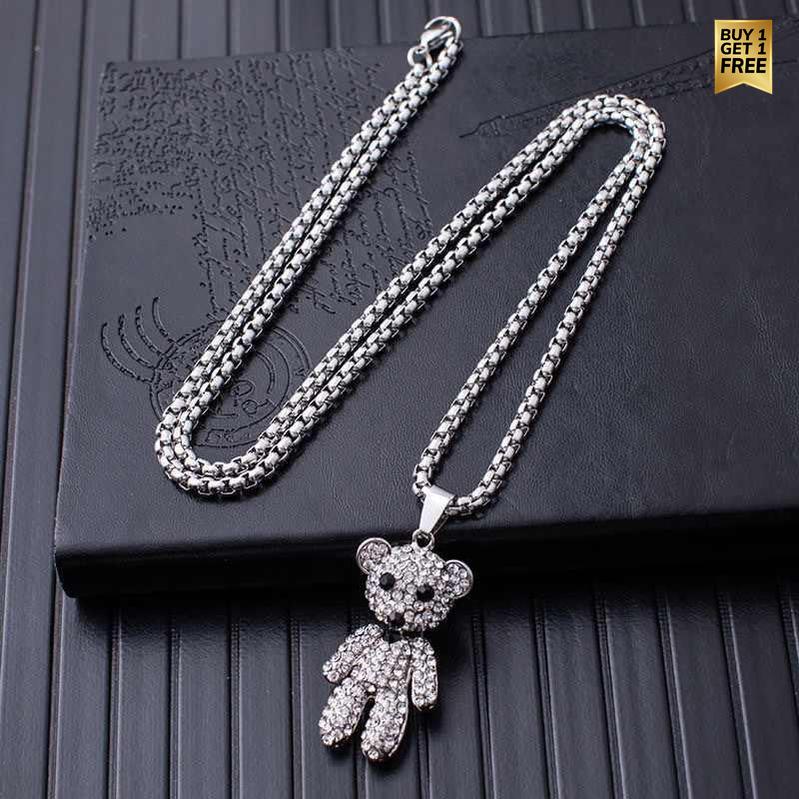 Cute Teddy Necklace | Premium Alloy - For Women | Includes: Necklace ...